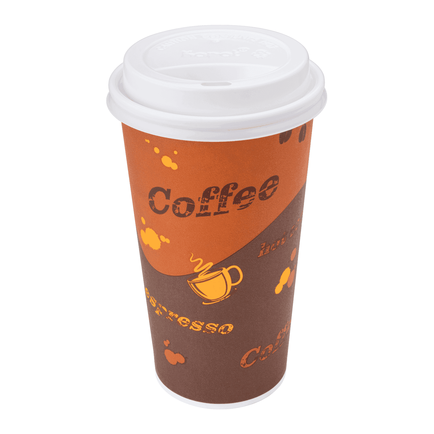 Karat 20oz Paper Hot Cups (90mm), Coffee Print - 600 pcs