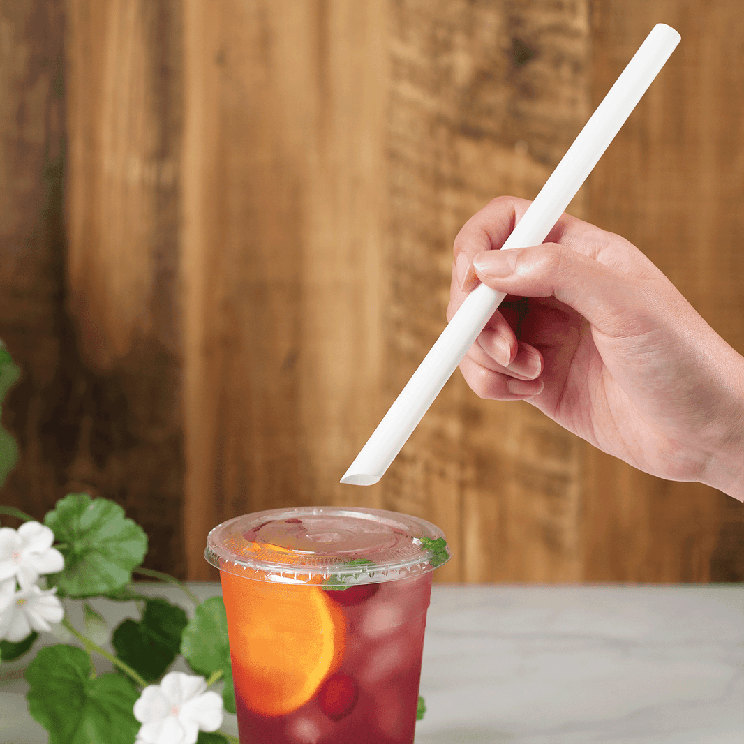 [1,600 ct] Boba Straws | Diagonal Cut | Individually Wrapped | White ...