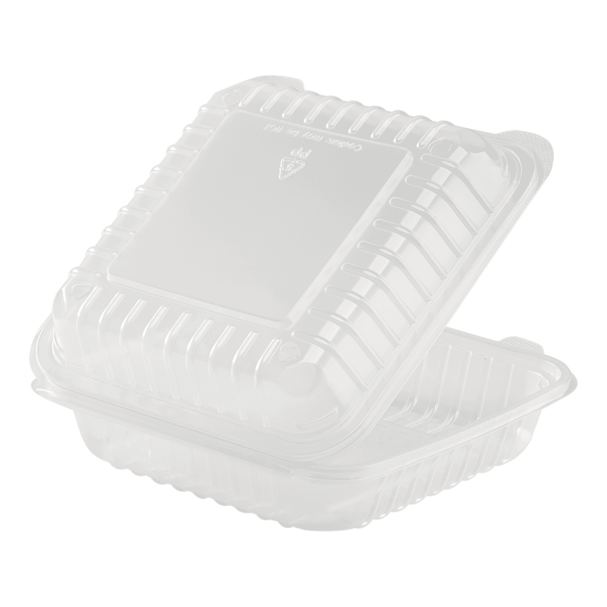 [250 ct] 8''x 8'' Hinged Food Containers | PP | Clear – LollicupStore