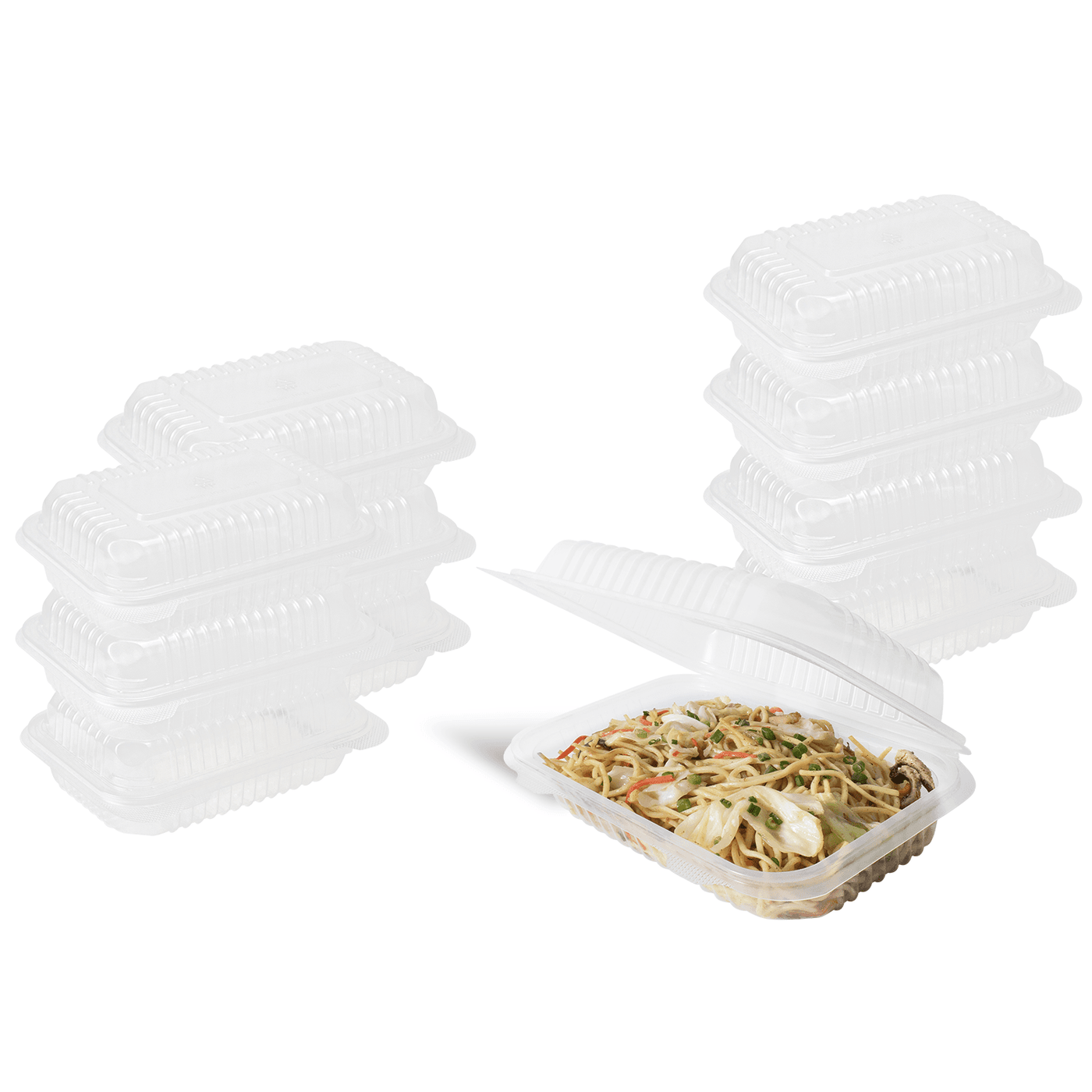 [250 ct] 9'' x 6'' Hinged Food Containers | PP | Clear – LollicupStore
