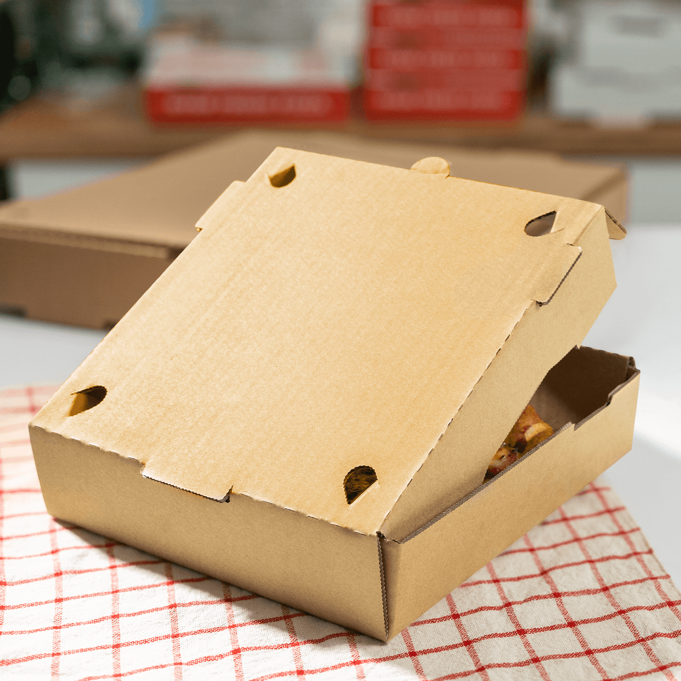 [50 ct] Corrugated Pizza Box, 8''x8''x2'', Kraft – LollicupStore