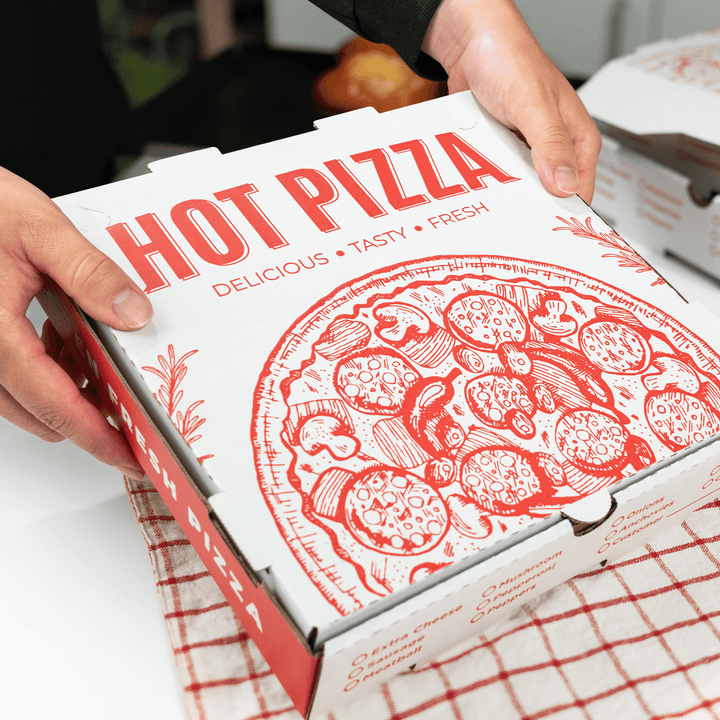 [50 ct] Corrugated Pizza Box, 14''x14''x2'', Generic Print – LollicupStore