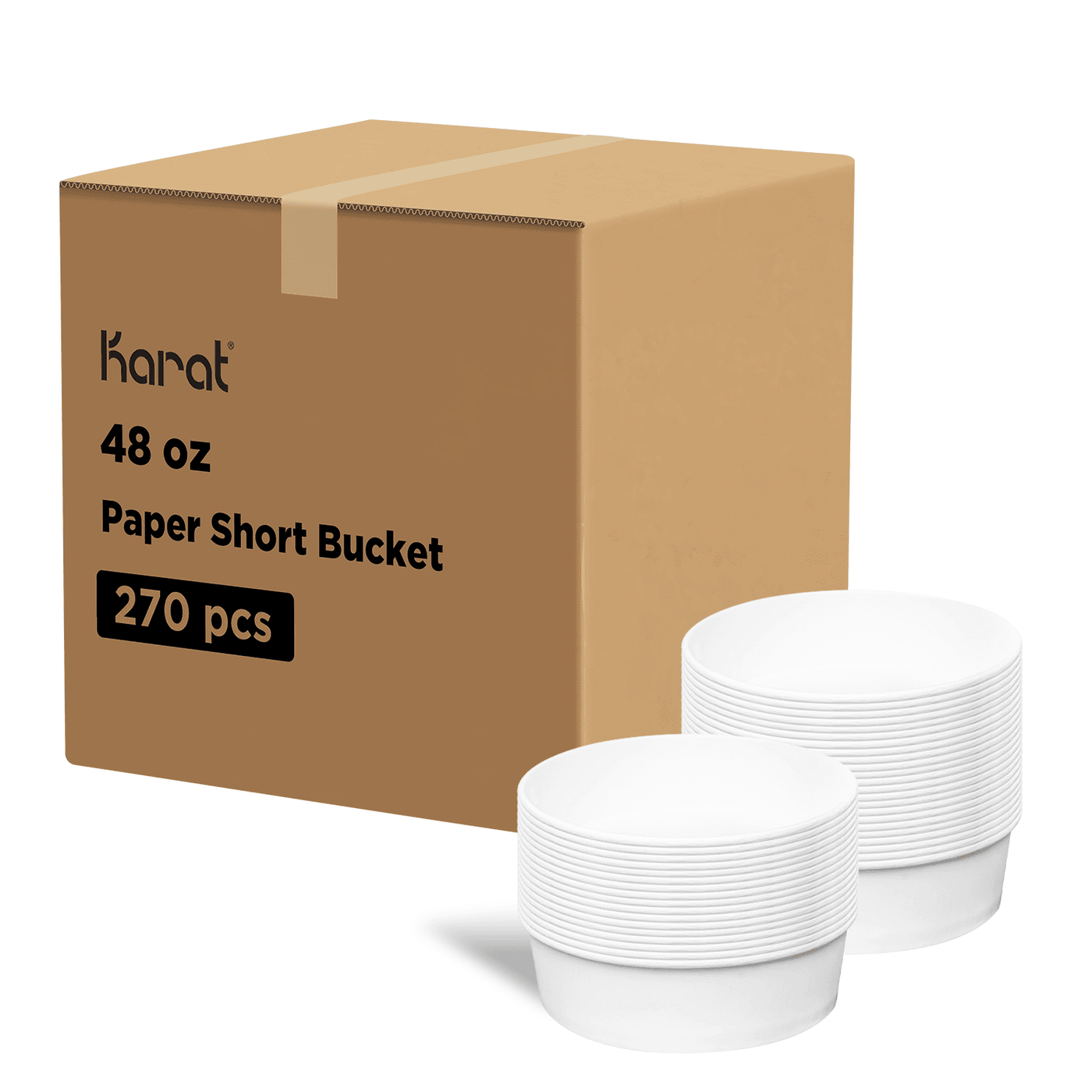 [270 ct] 48 oz Paper Short Buckets (203 mm) – LollicupStore