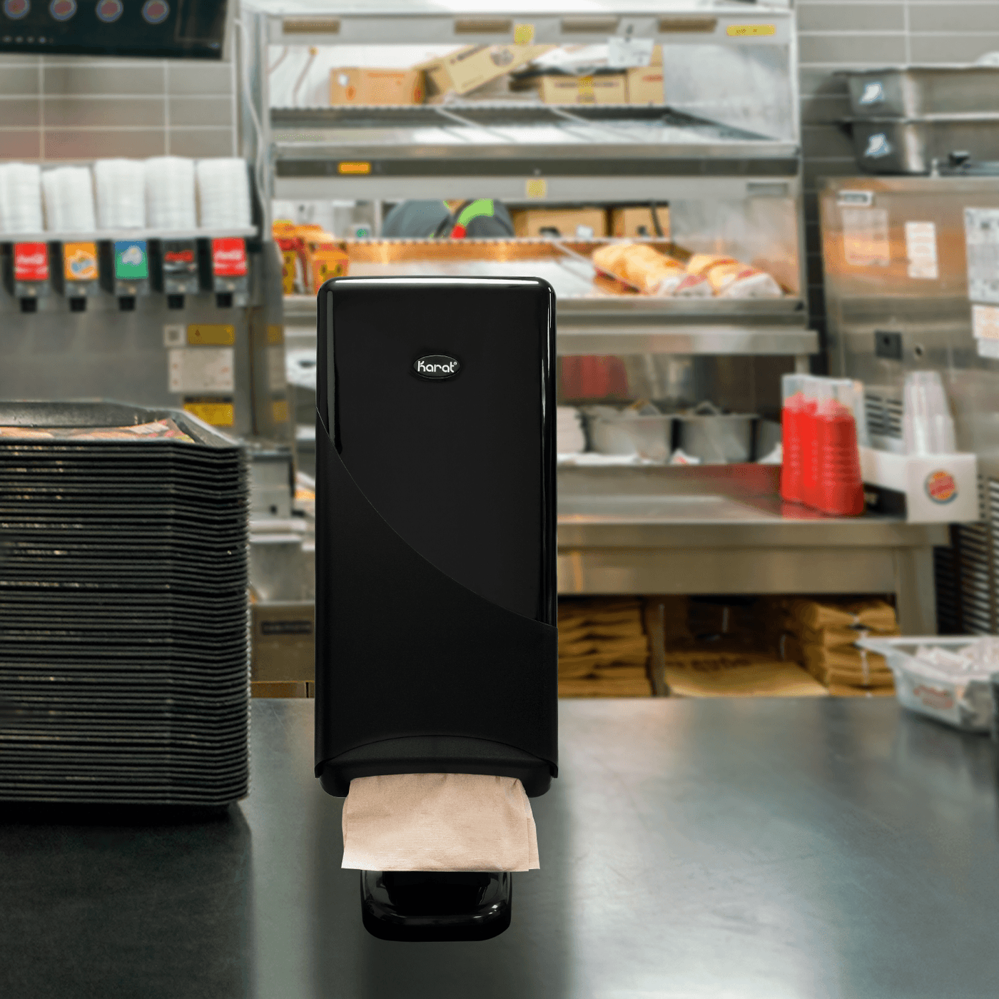 Interfold Dispenser for Dispense Nap, Stand/Tabletop, Black - 1 unit ...