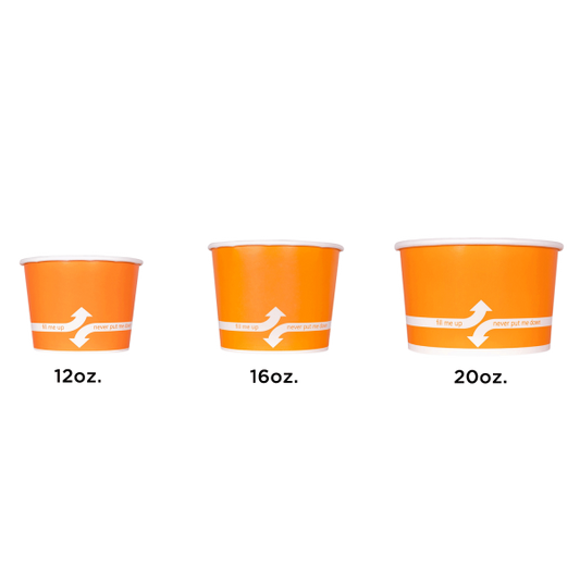 [1,000 ct] 12 oz Paper Food Containers | 100 mm | Orange – LollicupStore