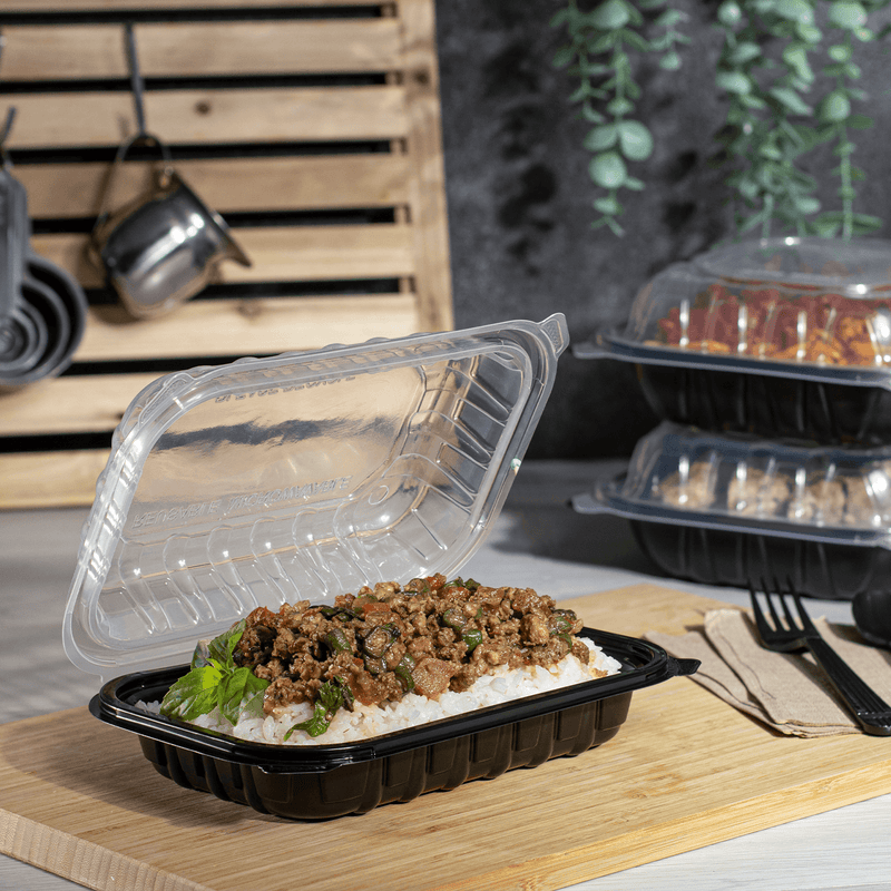 Karat 9"x 6" Premium PP Hinged Container - 150 pcs