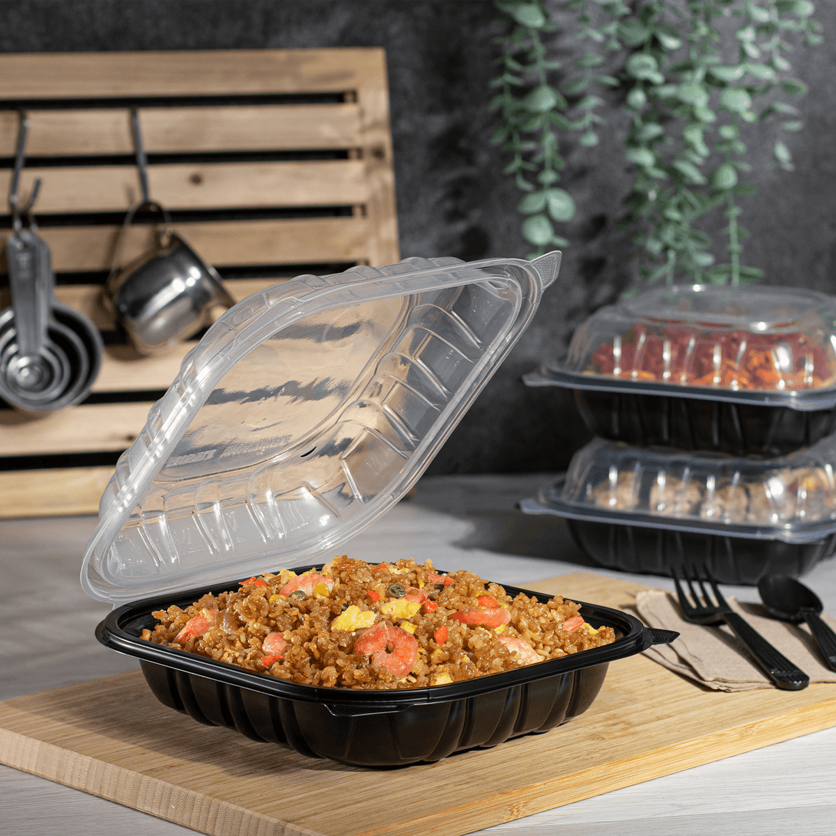 [150 ct] 9" x 9" Premium PP Hinged Container – LollicupStore