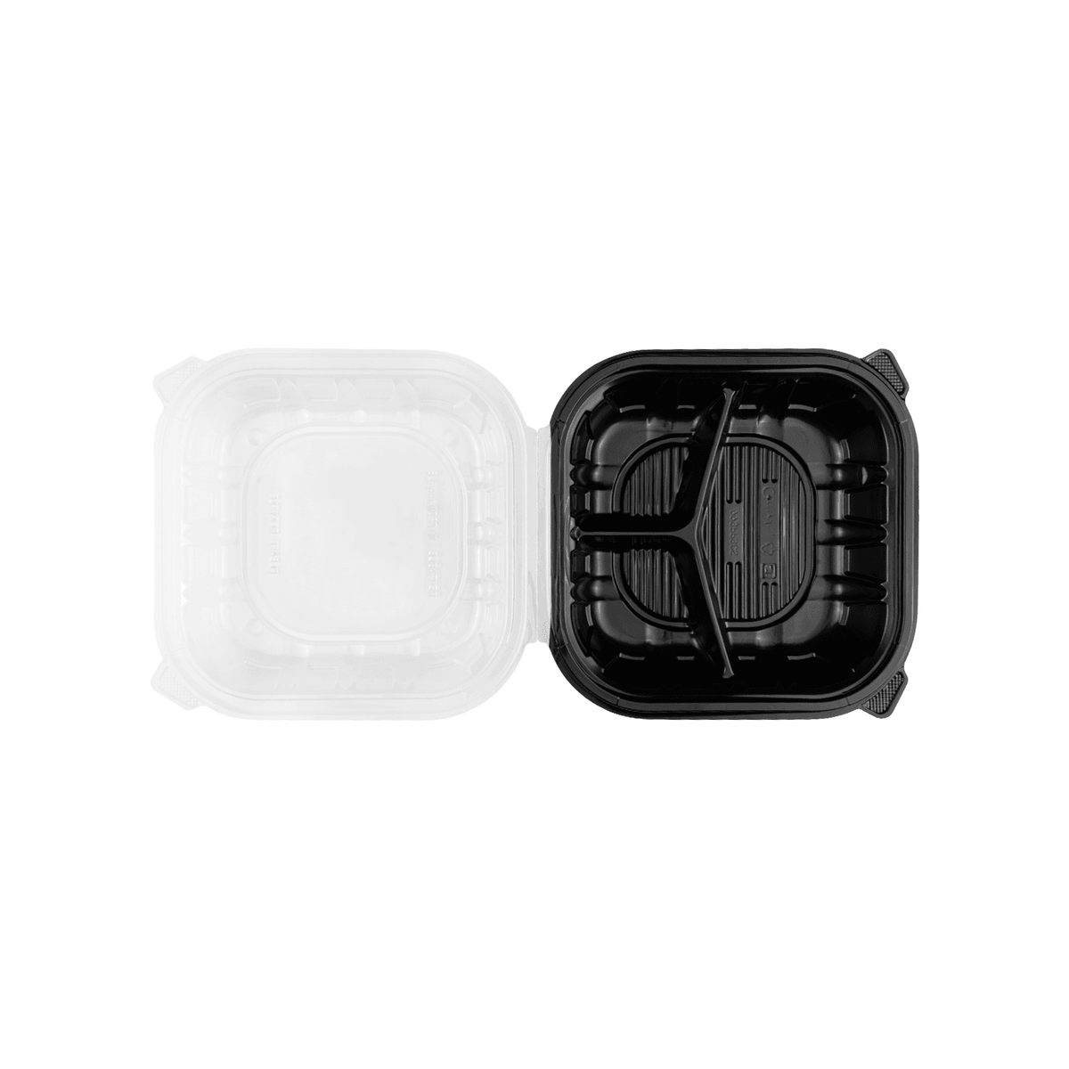 [150 ct] 9" x 9" 3-Comparment Premium PP Hinged Container – LollicupStore
