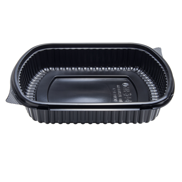 Karat 36 oz PP Plastic Microwaveable Black Take Out Box - 300 pcs