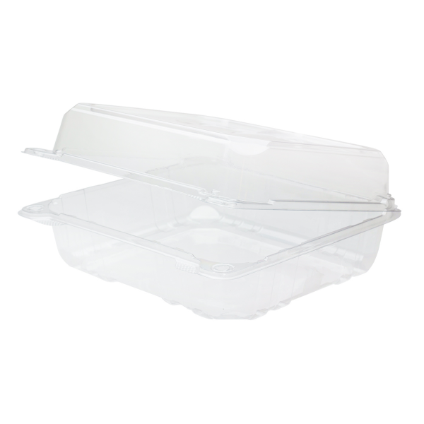 Karat 8''x8'' PET Plastic Hinged Containers - 250 pcs