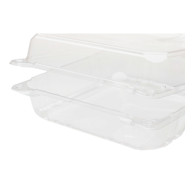 Karat 9''x9'' PET Plastic Hinged Containers, Clear - 200 pcs