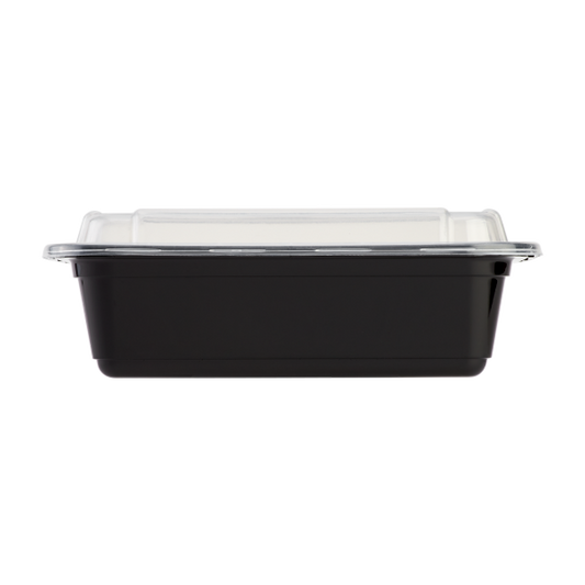 [150 sets] 24 oz PP Plastic Microwavable Rectangular Food Containers ...