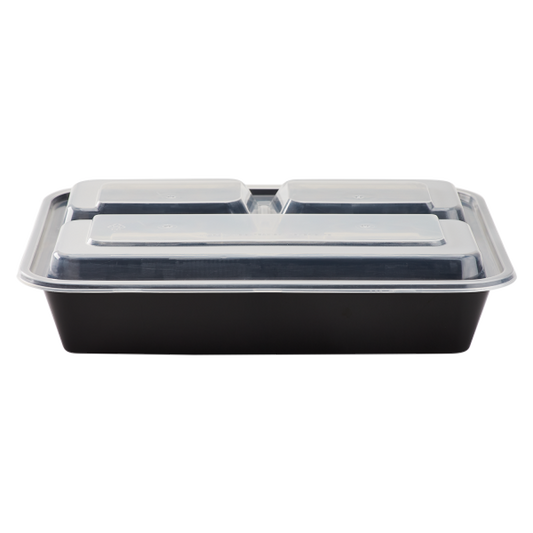 [150 sets] 32 oz PP Plastic Microwavable Rectangular Food Containers ...