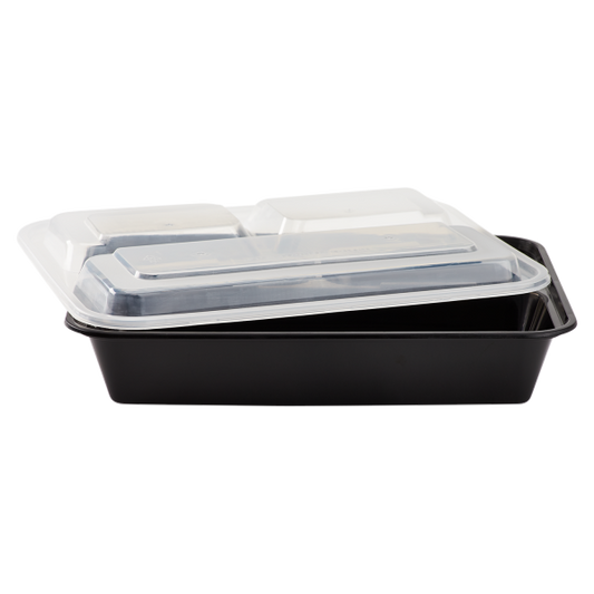 [150 sets] 32 oz PP Plastic Microwavable Rectangular Food Containers ...