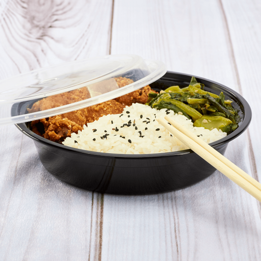 [150 sets] 24 oz PP Plastic Microwavable Round Food Containers & Lids ...