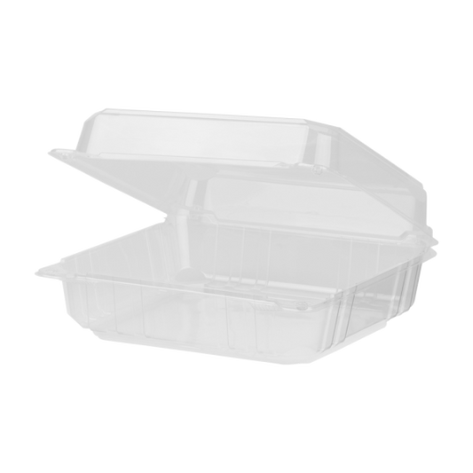 Karat Earth 9''x9" PLA Hinged Container, Clear - 200 pcs – LollicupStore