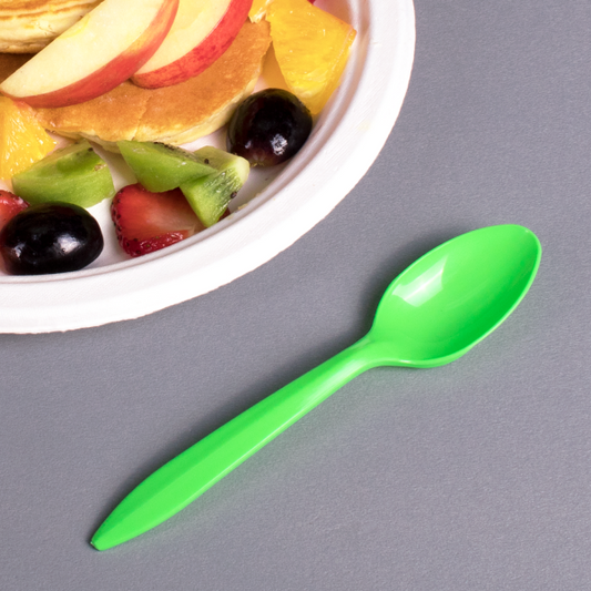 [1,000 ct] PP Plastic Medium Weight Tea Spoons, Green – LollicupStore