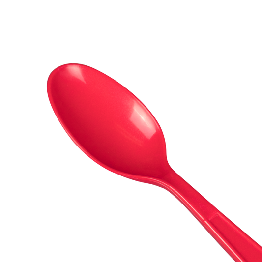 [1,000 ct] PP Plastic Extra Heavy Weight Tea Spoons, Red – LollicupStore