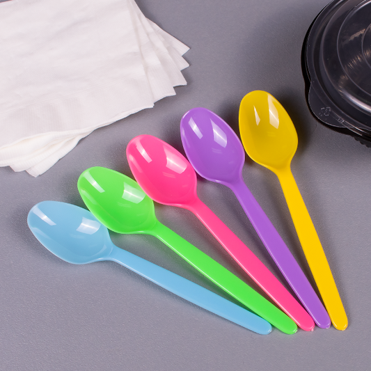 [1,000 ct] PS Plastic Heavy Weight Tea Spoons, Rainbow – LollicupStore