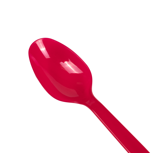 Karat PS Plastic Heavy Weight Tea Spoons, Red - 1,000 pcs